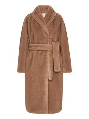 Max Mara Soft-textured Wrap Coat Beige