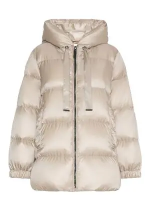 Max Mara Max Mara Puffer Jacket With Quilted Stripe Motif Natural
