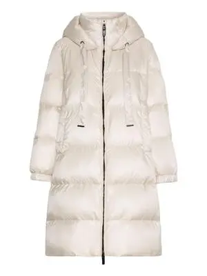 Max Mara Roomy Midi Puffer In Water-repellent Quilted Fabric - Vanilla