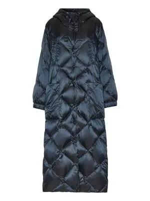Max Mara Long Puffer In Quilted Water-repellent Fabric - Midnightblue