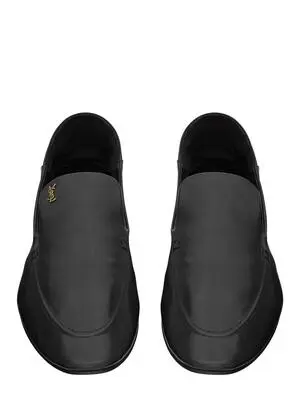 Saint Laurent Alain Slippers In Smooth Leather - Black