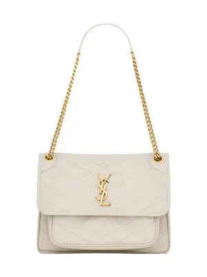 Saint Laurent Saint Laurent Niki Medium Bag In Vintage Leather White