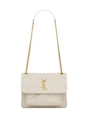 Saint Laurent Niki Baby In Vintage Leather - White