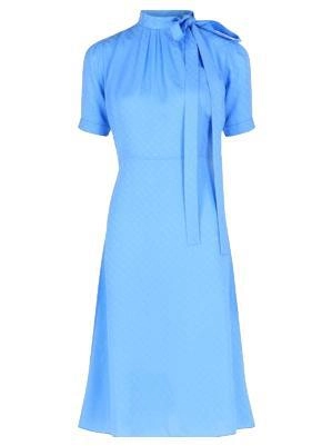 Givenchy Monogram Jacquard Silk Midi Dress - Cornflower