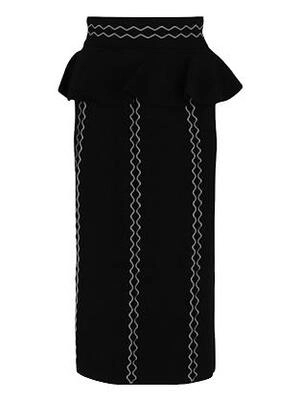 ALEXANDER MCQUEEN Alexander McQueen Stretch-Jersey Midi Skirt With Ruffle Detail