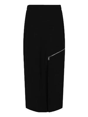 Alexander McQueen Zip Detailed Midi Skirt - Black
