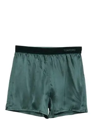 TOM FORD Printed Silk Pajama Pants - Green