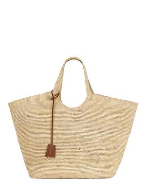 ANINE BING Lili Tote Raphia Bag - Beige