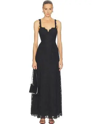 L'Agence Sutton Lace Maxi Dress - Black