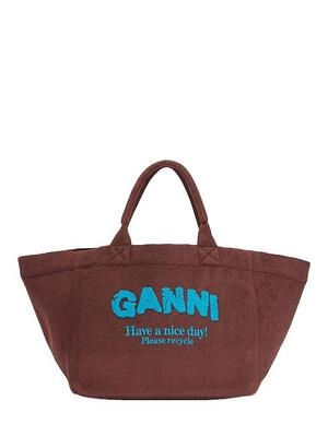 GANNI Xxl Shopper Beach Resort In Brown - Chicory Coffee