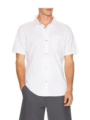 Vuori Knit Oxford Button Down Shirt - White