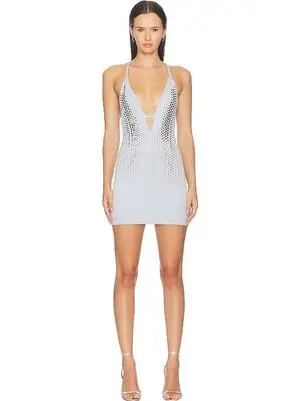 HAELO Gradient Studded Dress In Grey - Fog Grey