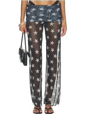 BELLA VENICE X Addison Pant In Black & White - Star Mesh