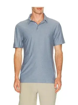 Vuori Vuori Strato Tech Polo In Blue. Chambray Heather