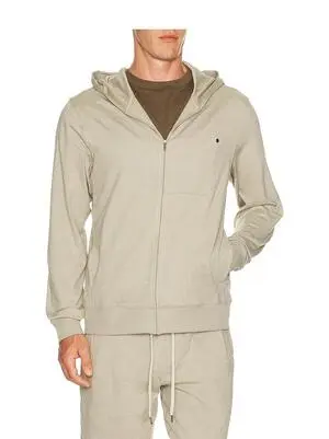 Vuori Ponto Full Zip Hoodie In Green - Truffle Heather