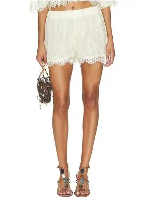 HEMANT & NANDITA Hemant And Nandita Waist Elasticated Shorts In White.