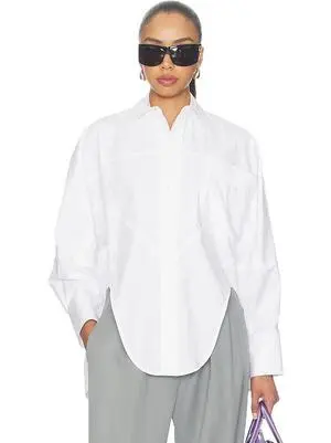 Attico Oversized Cotton Poplin Shirt - White