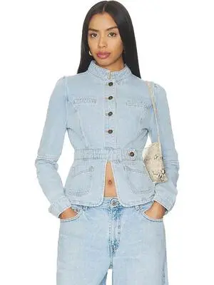 Lioness Brooklyn Denim Jacket In Blue - Light Denim