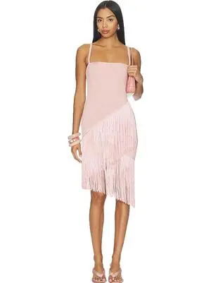 LOVERS AND FRIENDS Denisse Asymmetrical Layered Fringe Dress - Pink
