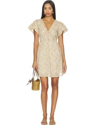 Paige Kinga Mini Dress In Neutral - Bone Multi