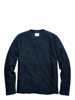 Billy Reid Herringbone Crewneck Pullover Blue