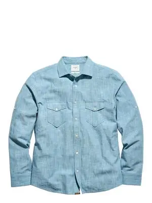Billy Reid Slub Cotton Scout Shirt - Blue