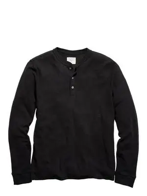 Billy Reid Slub Tuck Henley - Black