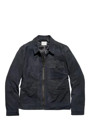 Billy Reid Suede Dutton Jacket - Washed Navy