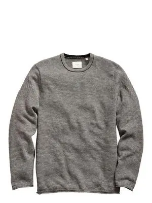 Billy Reid Tuck Stripe Crew Neck Sweater - Black