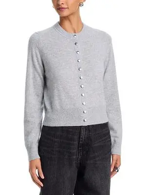 Aqua Snap Closed Cardigan - Exclusive Light Grey