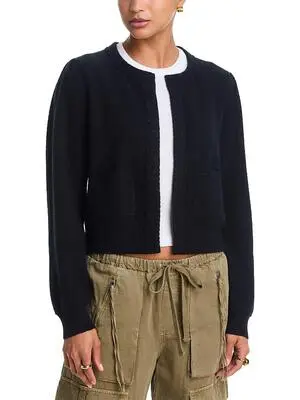 Aqua Cashmere Puff Sleeve Jacket Exclusive - Black