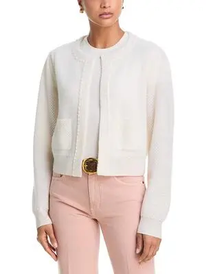 Aqua Cashmere Puff Sleeve Jacket Exclusive - Ivory