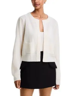 Aqua Cashmere Puff Sleeve Jacket - Ivory