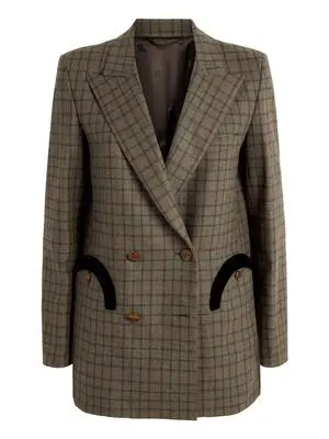BLAZÉ MILANO Virgin Wool-cashmere Check Everyday Blazer - Green