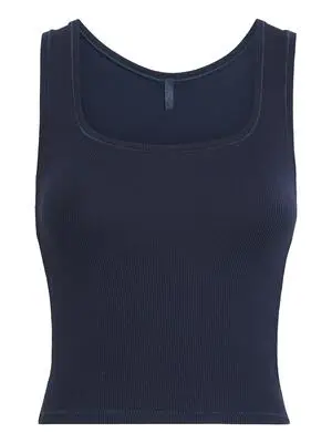 SKIMS Cotton Ribbed Cropped Tank Top - Navy