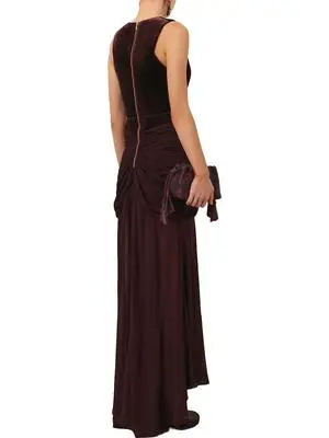 Zimmermann Valiant Draped Slinky Gown Wine