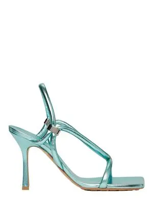 Bottega Veneta Logo Square-toe High-heeled Sandals - Green