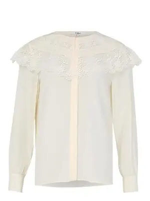 CHLOÉ Chloe Long-Sleeved Top With Lace Details