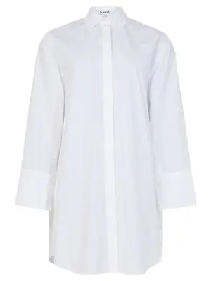 Loewe Lapel Long-sleeved Dress - White