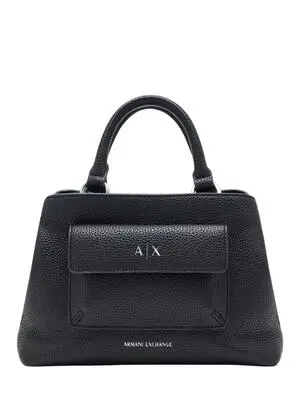 Armani Exchange Logo-detail Pocket Tote Bag - Black