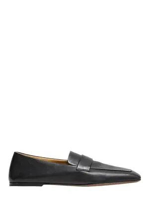 THE ROW Square Toe Loafers - Black