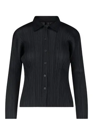 Issey Miyake Pleated Button-up Shirt - Black