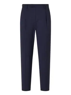 Barena Venezia Virgin Wool Pleated Straight-leg Trousers - Blue