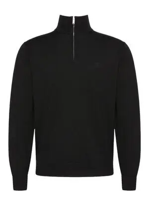 Calvin Klein Half Zip Mock Neck Sweater - Black