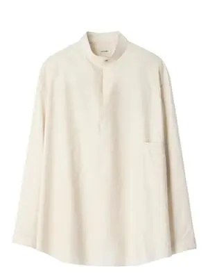 LEMAIRE Sailor Top In Washed Cotton And Silk Blend - Light Cream