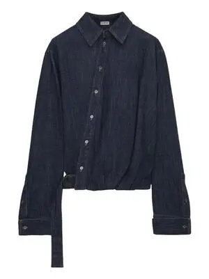 Loewe Loewe Draped Denim Shirt Black