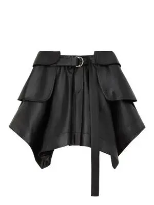 Loewe Leather Cargo Skirt - Black
