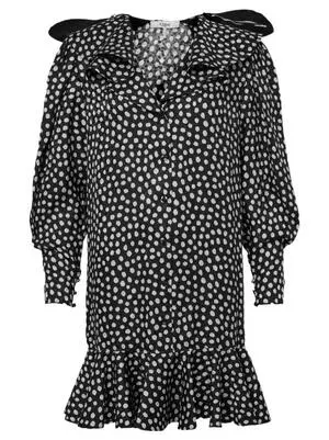 Chloé Ruffled Mini Dress - Black