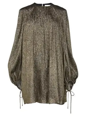 Chloé Metallic Mini Dress - Green