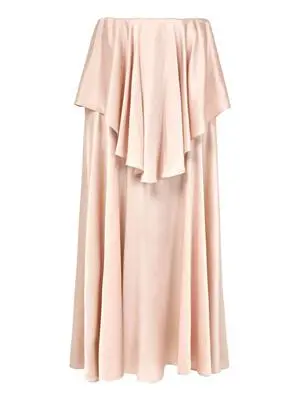Chloé Chloe Maxi Skirt With Draped Ruffle Details Nude